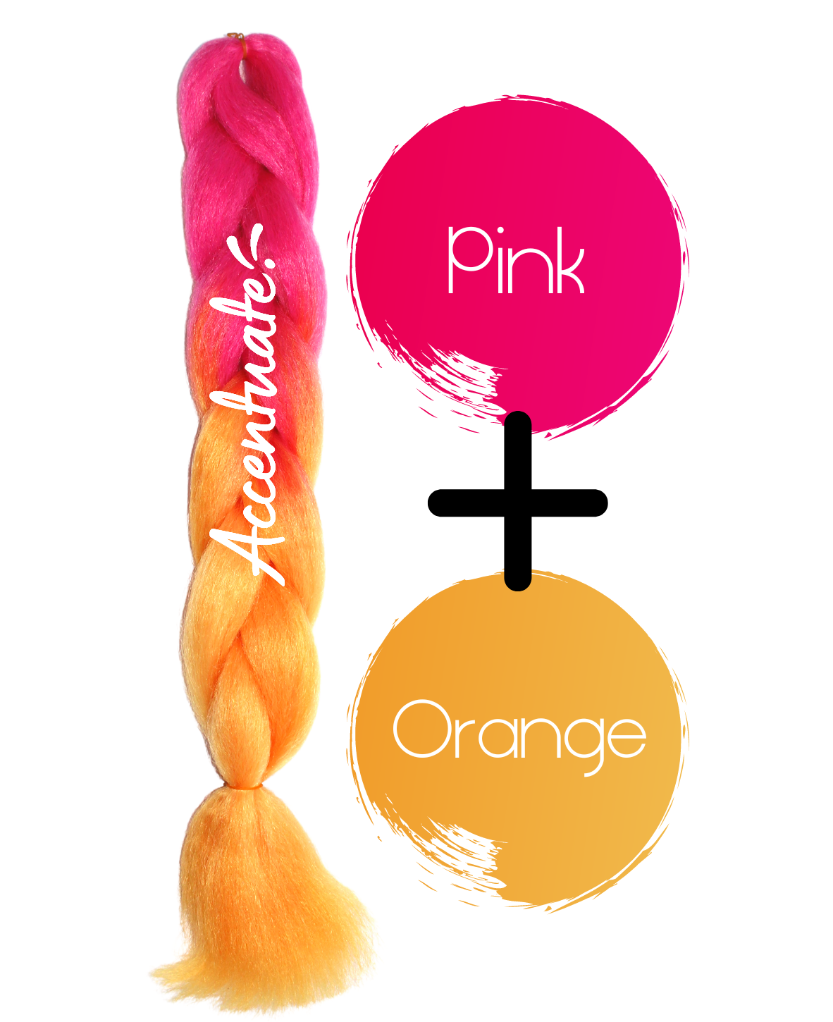 24" Pink + Orange Ombré Jumbo Braid Hair Extension by Accentuate